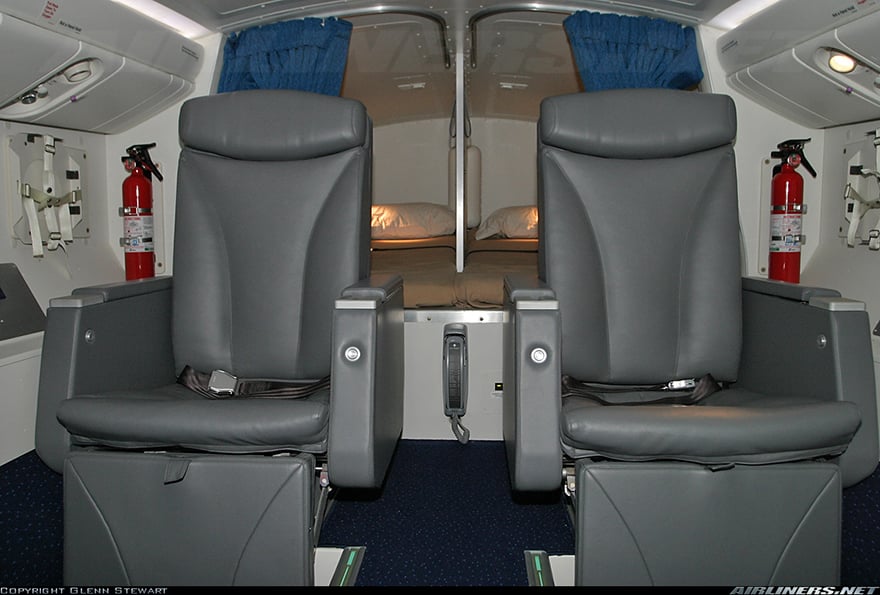 The place where plane crew sleep during a flight.