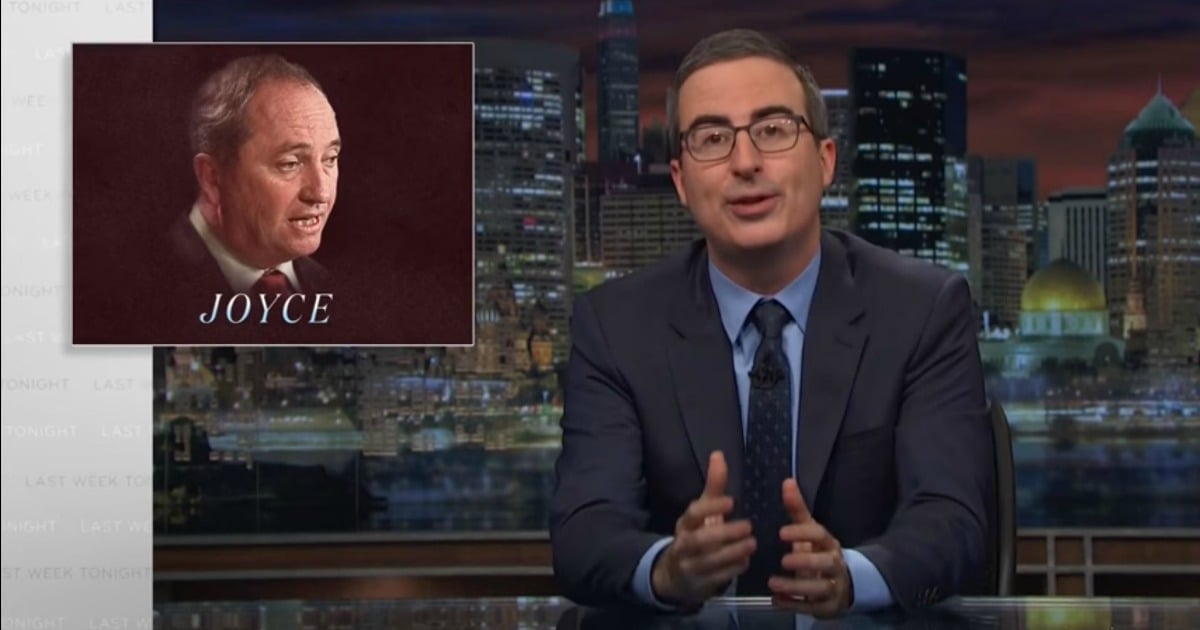 John Oliver roasts Barnaby Joyce in concise but funny monologue. John Oliver roasts Barnaby Joyce in concise but funny monologue.